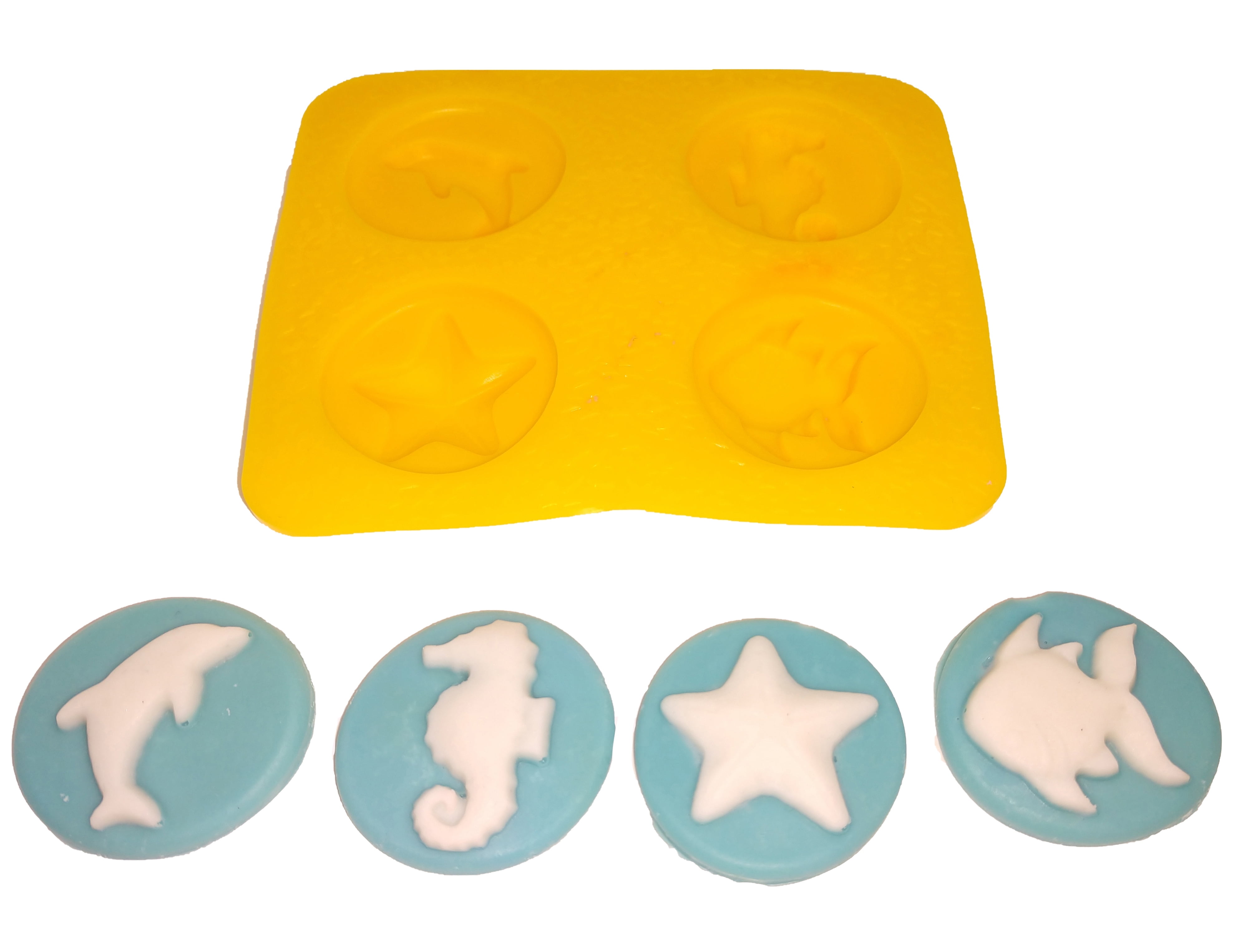 EDELAINE'S Sea Shore Set 4 Cavity Silicone Molds for Cream Cheese Mints ...
