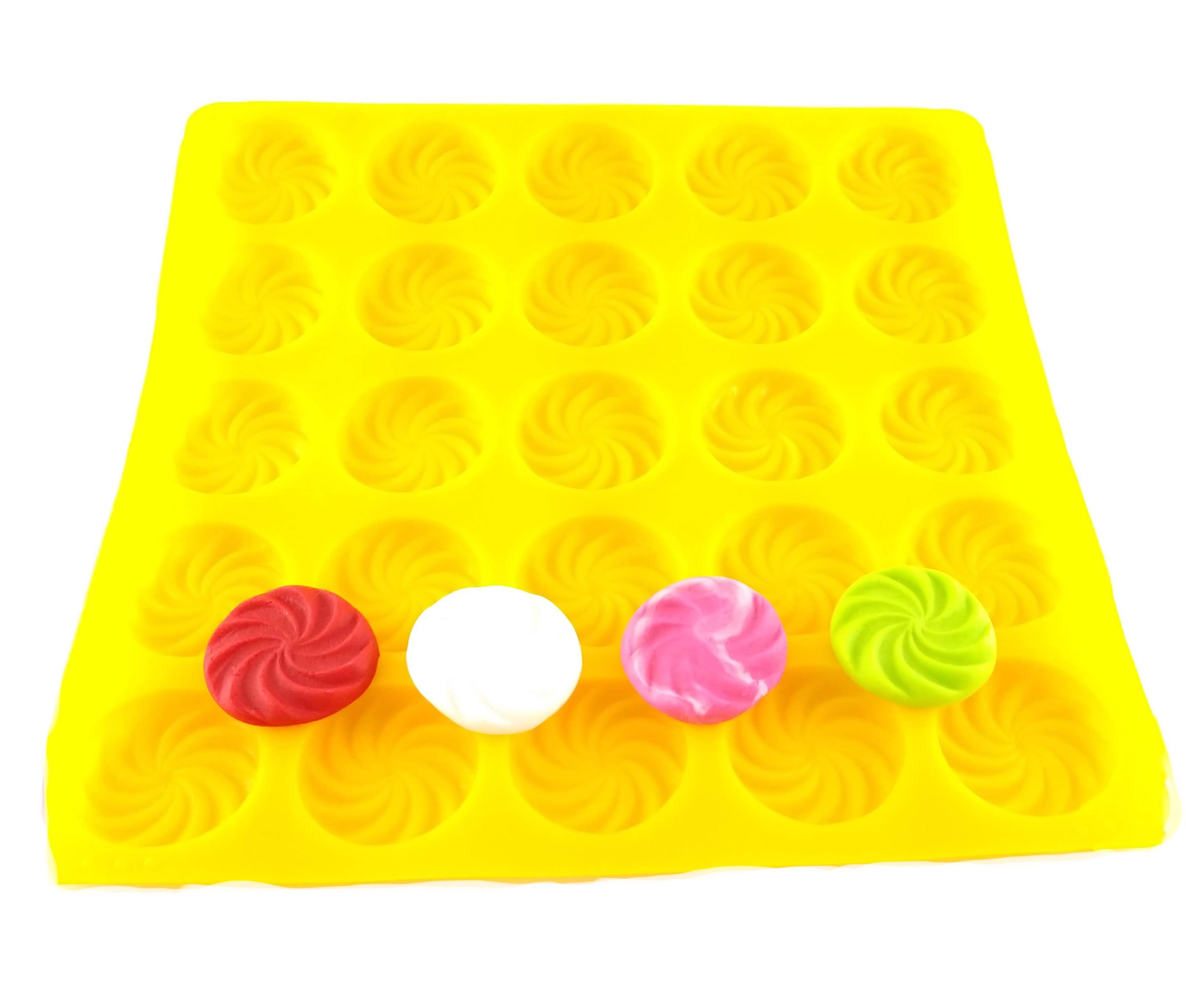 EDELAINE'S Swirl 25 Cavity Silicone Molds for Cream Cheese Mints ...