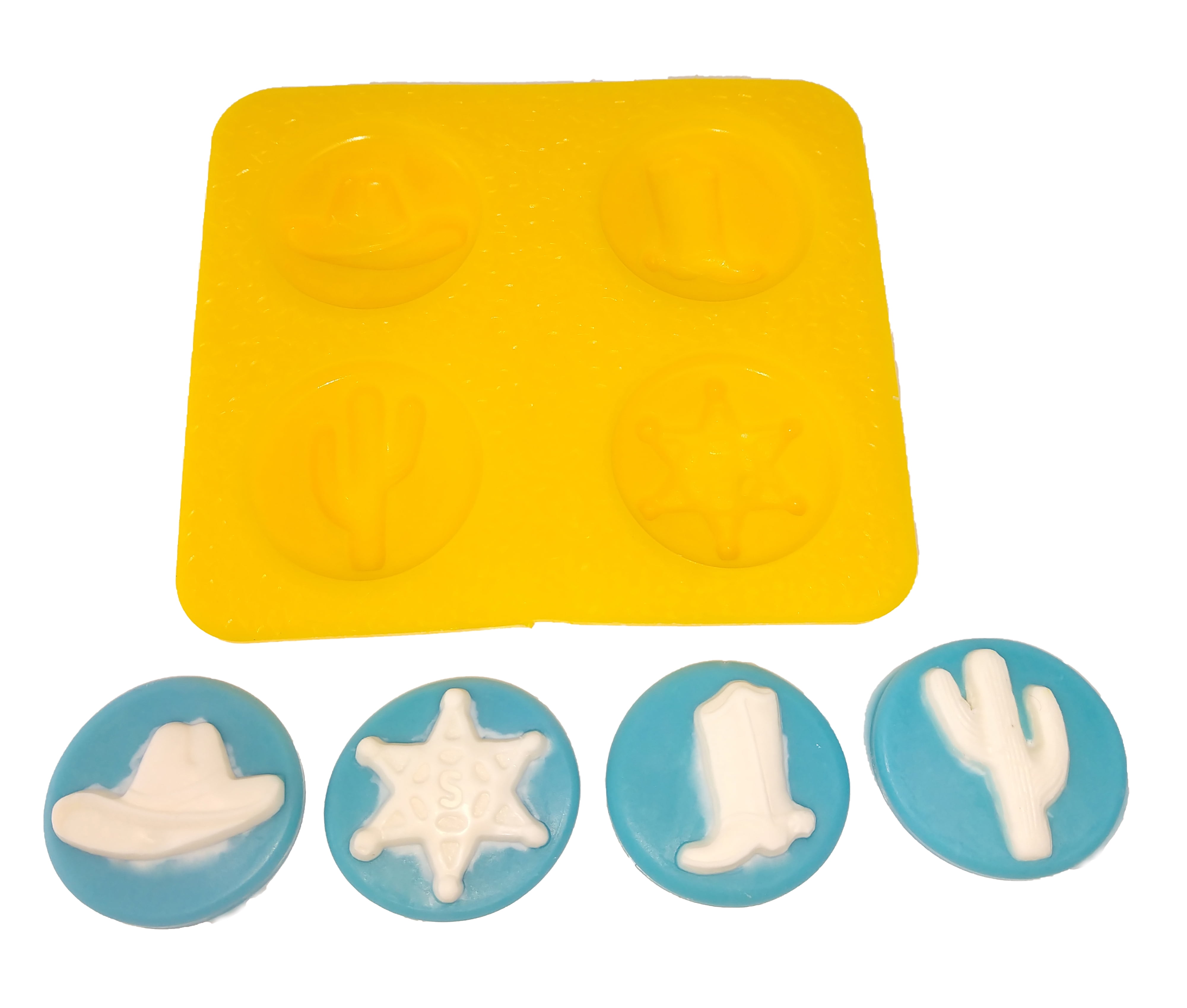 EDELAINE'S Western Set 4 Cavity Silicone Molds for Cream Cheese Mints ...
