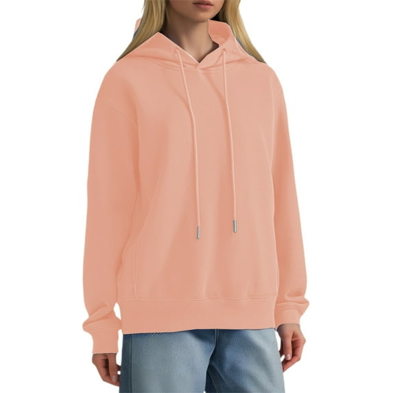 EDFBUYKRS Female Long Sleeve Hoodie Heavyweight Oversized Pullover ...