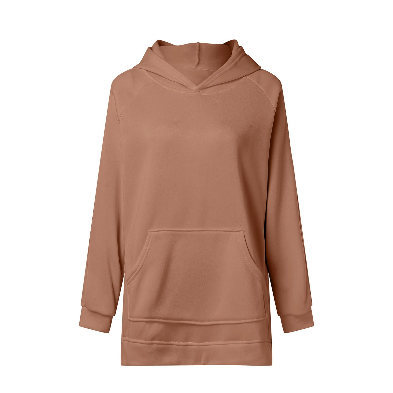 EDFBUYKRS Female Long Sleeve Hoodie Women's Pocket Detail Split Front ...