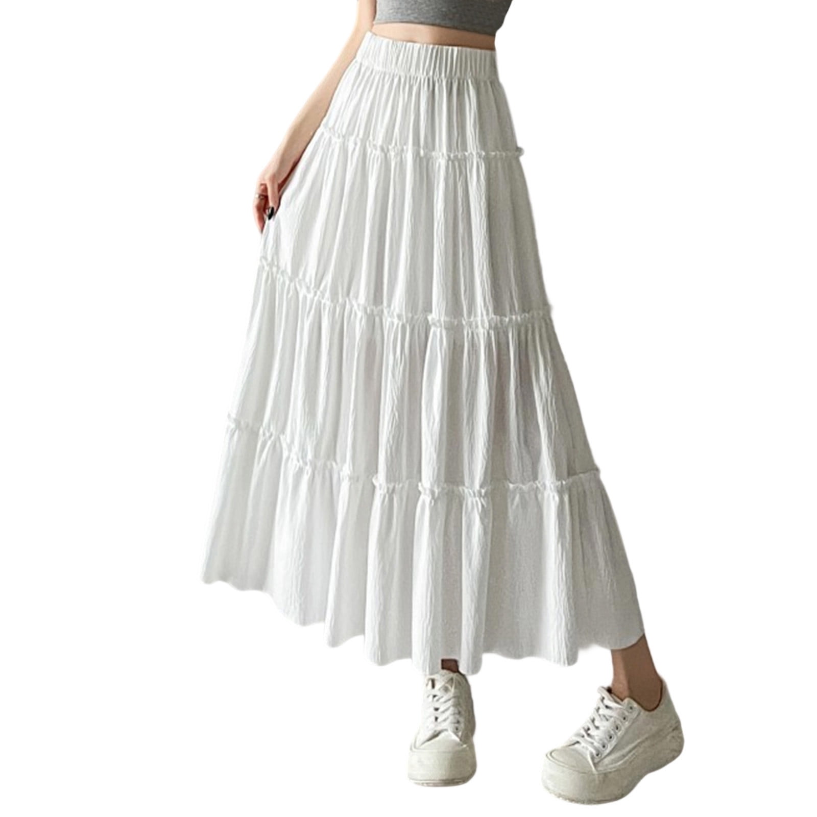 EDFBUYKRS Female Skirts Long Flowy Skirts for Fall Fashionable High ...