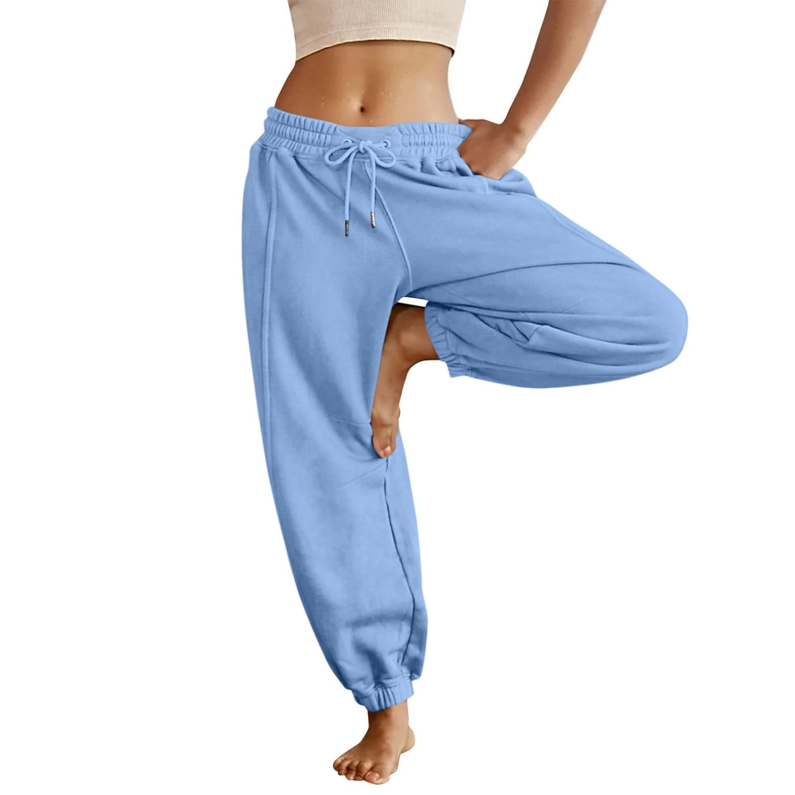 EDFBUYKRS Female Women Pants Casual Sweat Pants Women with Pockets ...