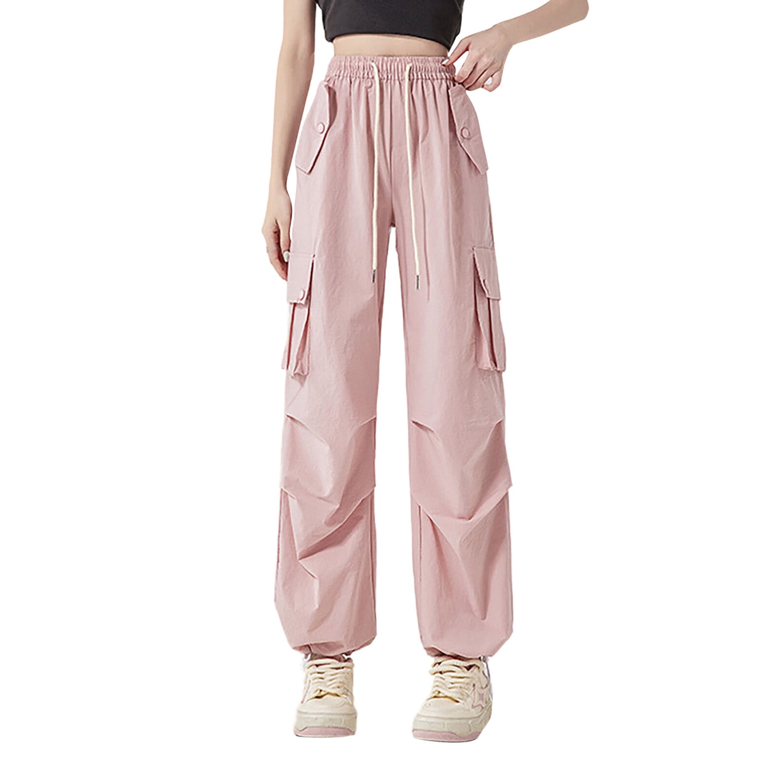 EDFBUYKRS Womens Dress Pants with Pockets Elastic Waist Women's Casual ...
