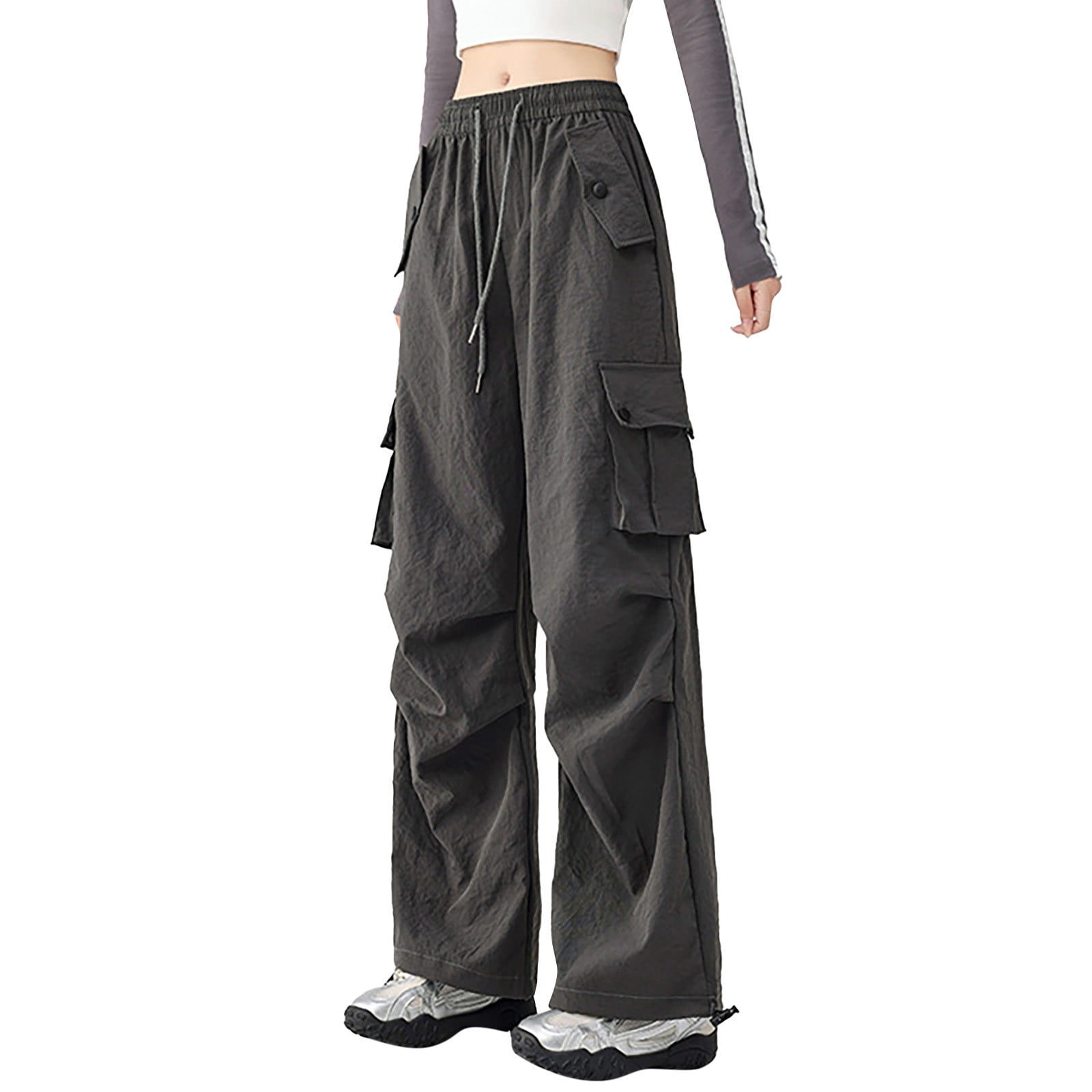 EDFBUYKRS Womens Dress Pants with Pockets Elastic Waist Women's Casual ...