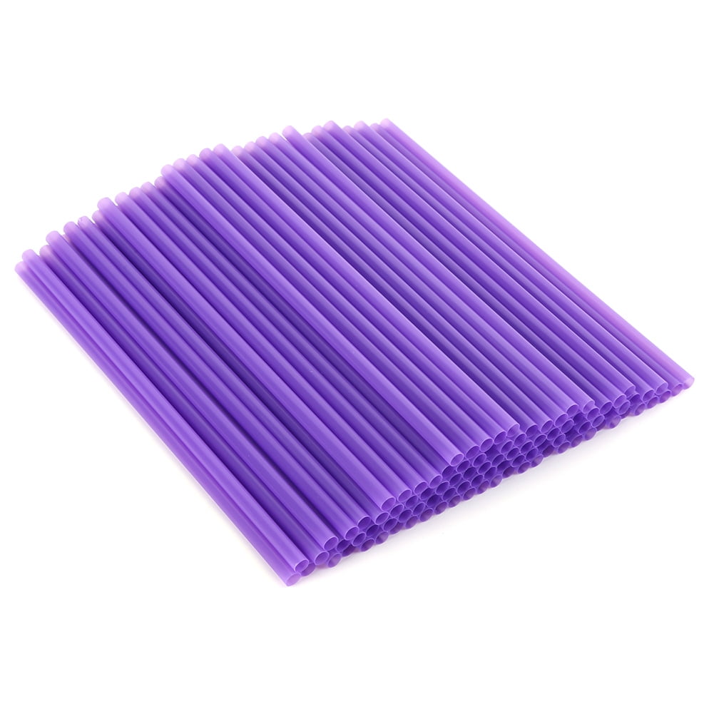 EDFRWWS 100pcs Plastic Straws Non-toxic Disposable Straight Straw Flat ...