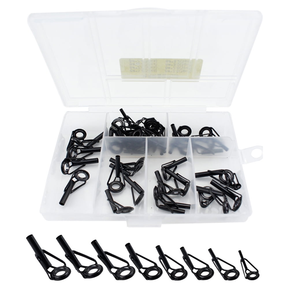 EDFRWWS 40pcs Fishing Rod Line Guides Eyes Tip Top Ring Circle Kit ...