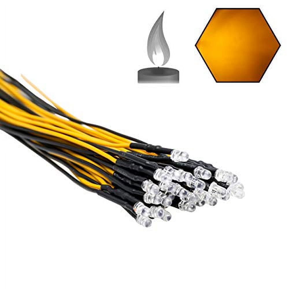 EDGELEC 30pcs 12 Volt 3mm Yellow Flicker LED Lights Emitting Diodes ...