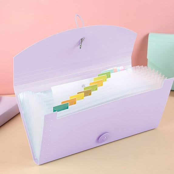 EDHITNR 13 Color Candy A6 Mini Accordion File, Plastic Bill Clip Folder ...