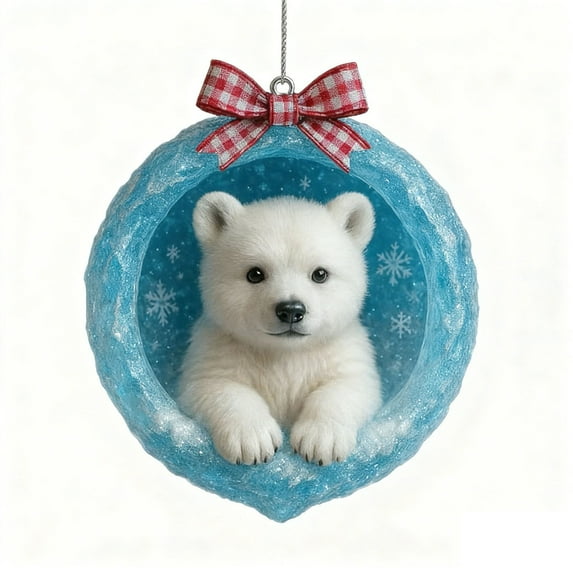 EDHITNR 2D Arctic Animals Christmas Ornaments, Frosty Whimsy Winter ...