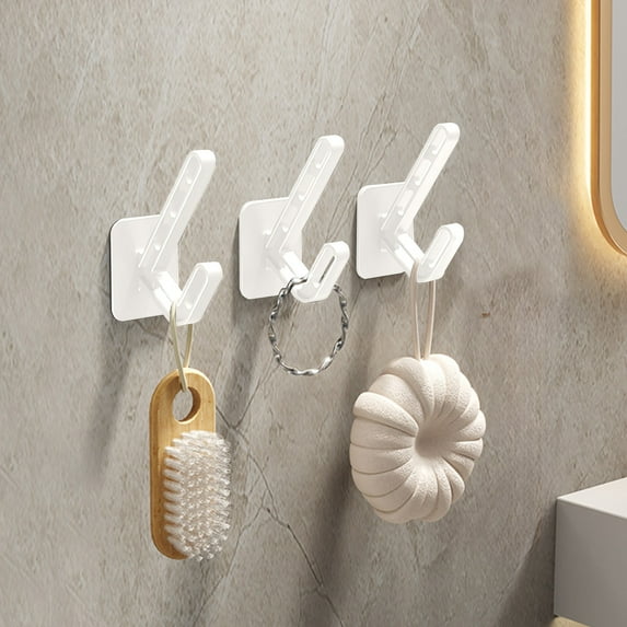 EDHITNR 3-Pack Strong Adhesive Hooks, No Drill Wall Mounted Clothes ...