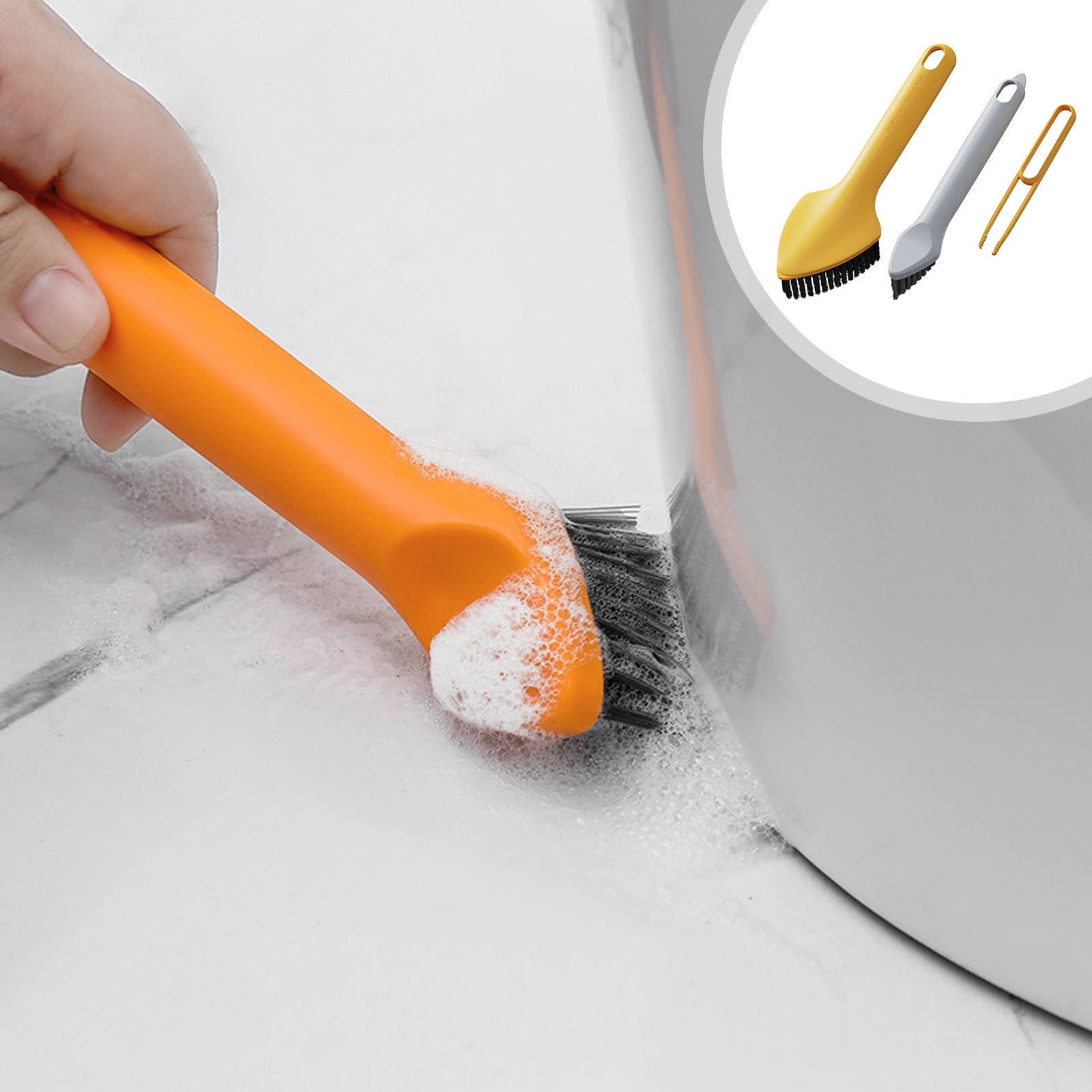 EDHITNR 3-in-1 Bathroom Floor Grout Cleaning Brush, Multi-Purpose ...