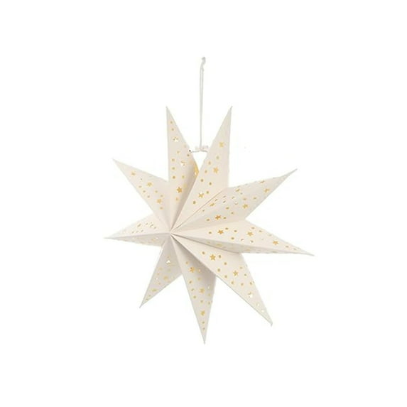 EDHITNR 9-Pointed Star Light Lampshade, Foldable Reusable Hollow Cut ...