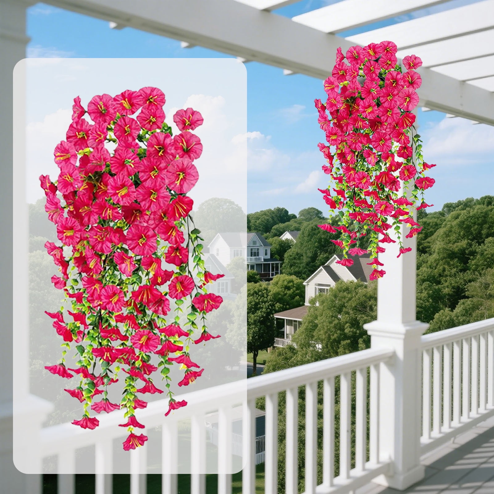 EDHITNR Artificial Rose Flower Wall Decor, Plastic Fake Flowers Vines ...