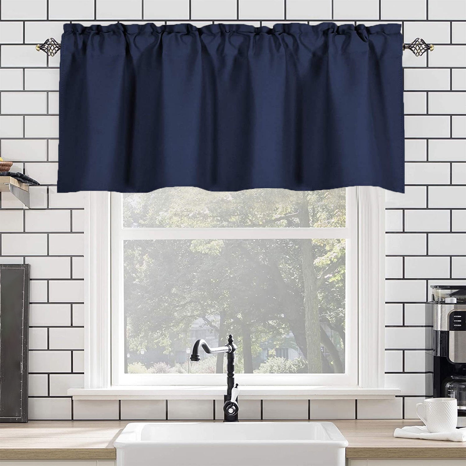 EDHITNR Blackout Valance Curtain, Light Blocking Window Valance for ...