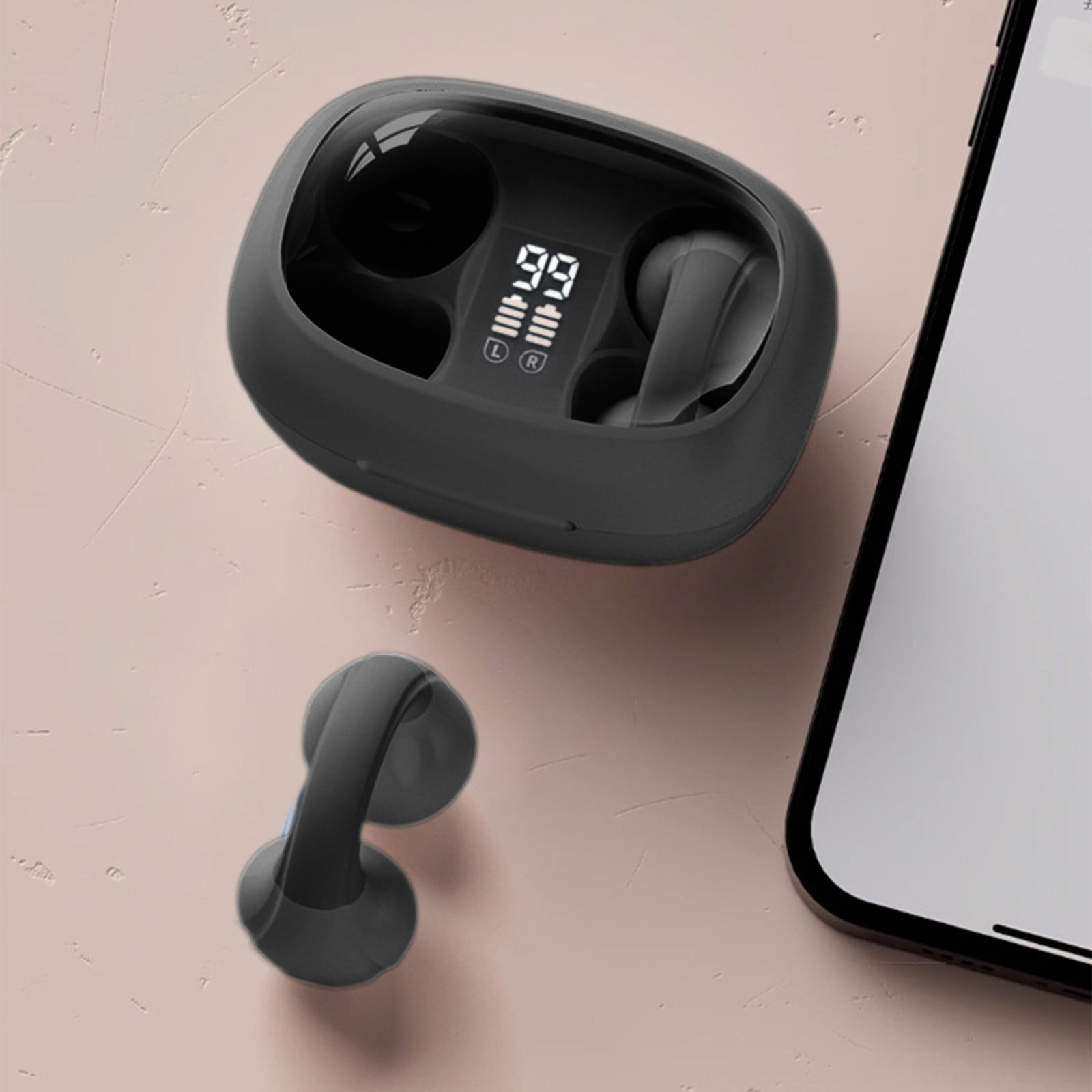 EDHITNR Clip On Bluetooth Earphones, Wireless Open Ear Headphones with ...