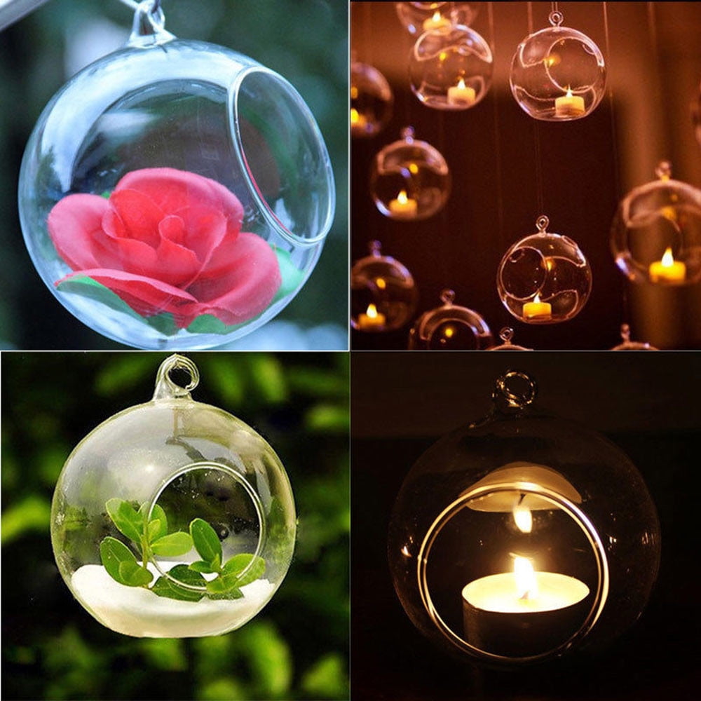 EDHITNR Crystal Glass Hanging Candle Holder, Borosilicate Glass ...