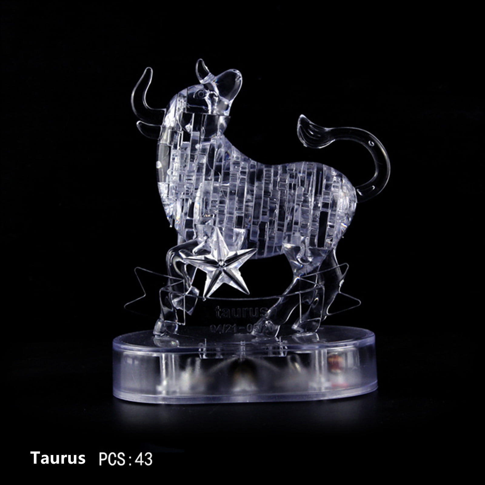 EDHITNR Crystal Puzzle, 12 Zodiac Astrology LED Light Up Jigsaw, Clear ...