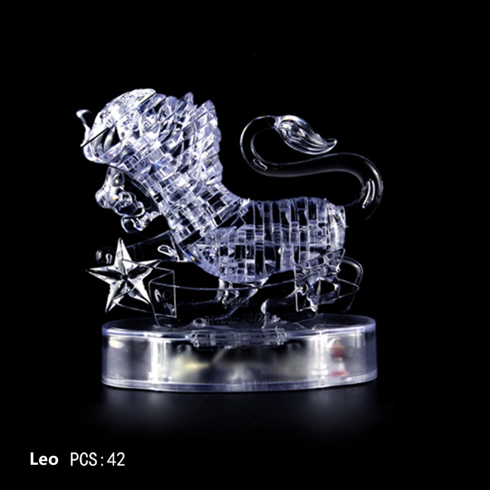 EDHITNR Crystal Puzzle, 12 Zodiac Astrology LED Light Up Jigsaw, Clear ...