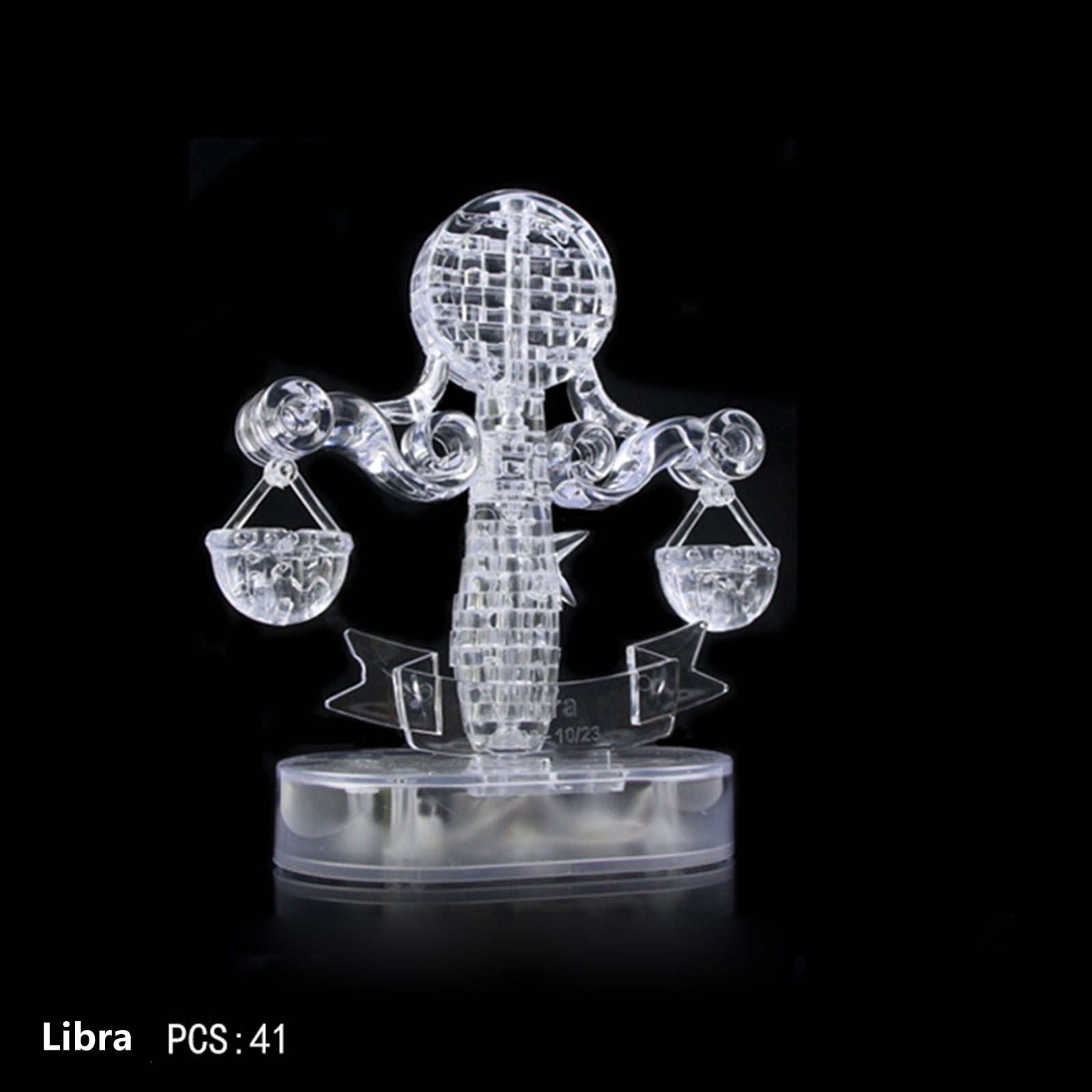 EDHITNR Crystal Puzzle, 12 Zodiac Astrology LED Light Up Jigsaw, Clear ...