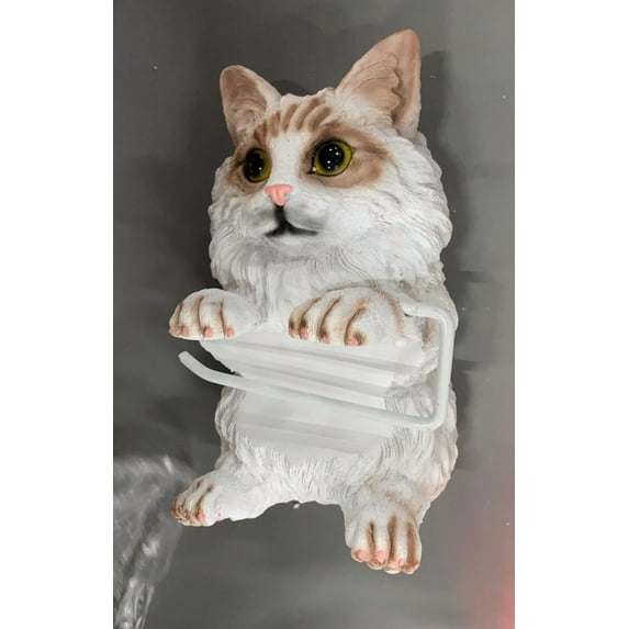 EDHITNR Cute Cat Toilet Paper Holder Wall Mount, Decorative Resin ...