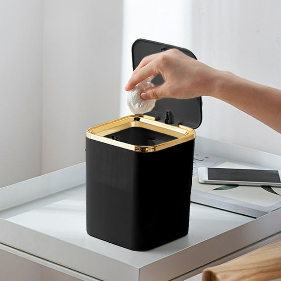 EDHITNR Desktop Trash Can With Lid, Small Office Garbage Bin, Compact ...