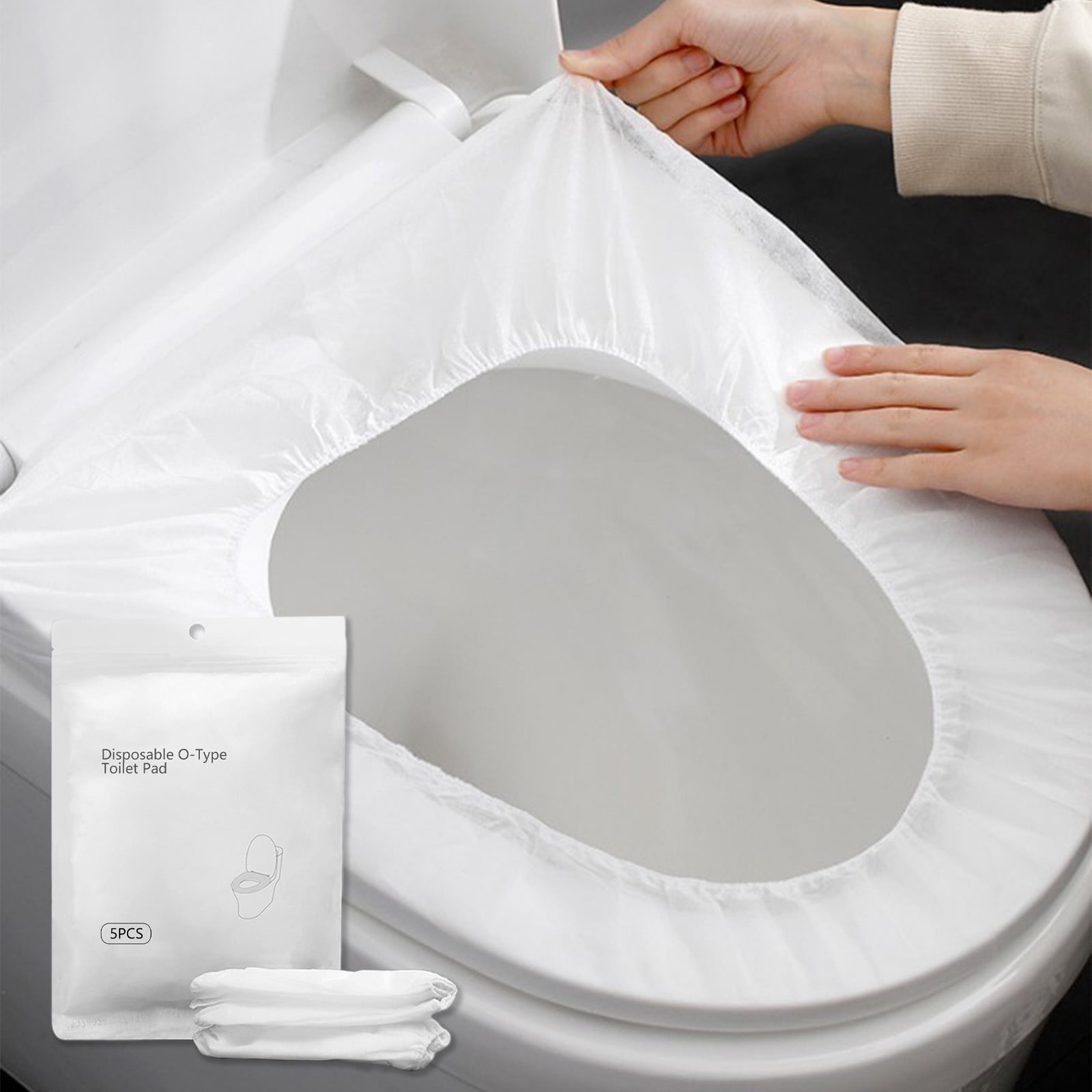 EDHITNR Disposable Toilet Seat Covers 5 Pack, White Non-Woven Sanitary ...