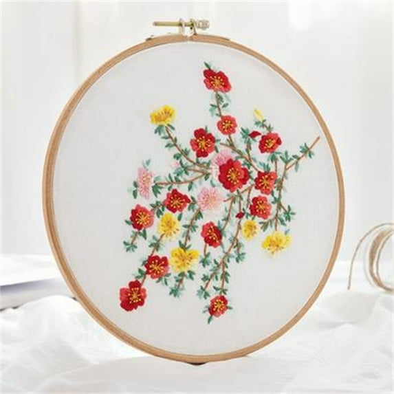 EDHITNR Embroidery Kit, Full Range Floral Stamped Embroidery Cloth with ...