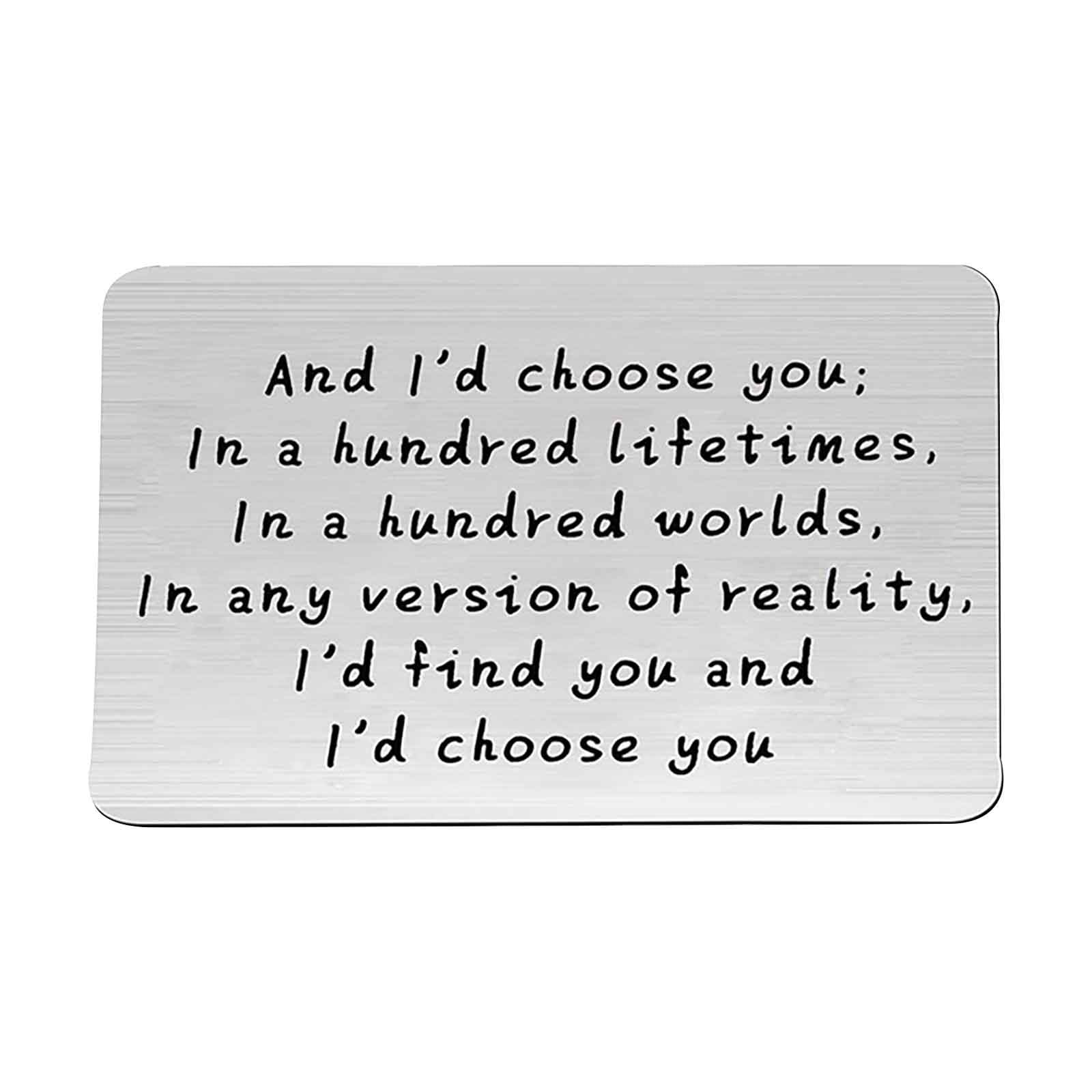 EDHITNR Engraved Metal Wallet Card, Permanent Etching Greeting Card ...