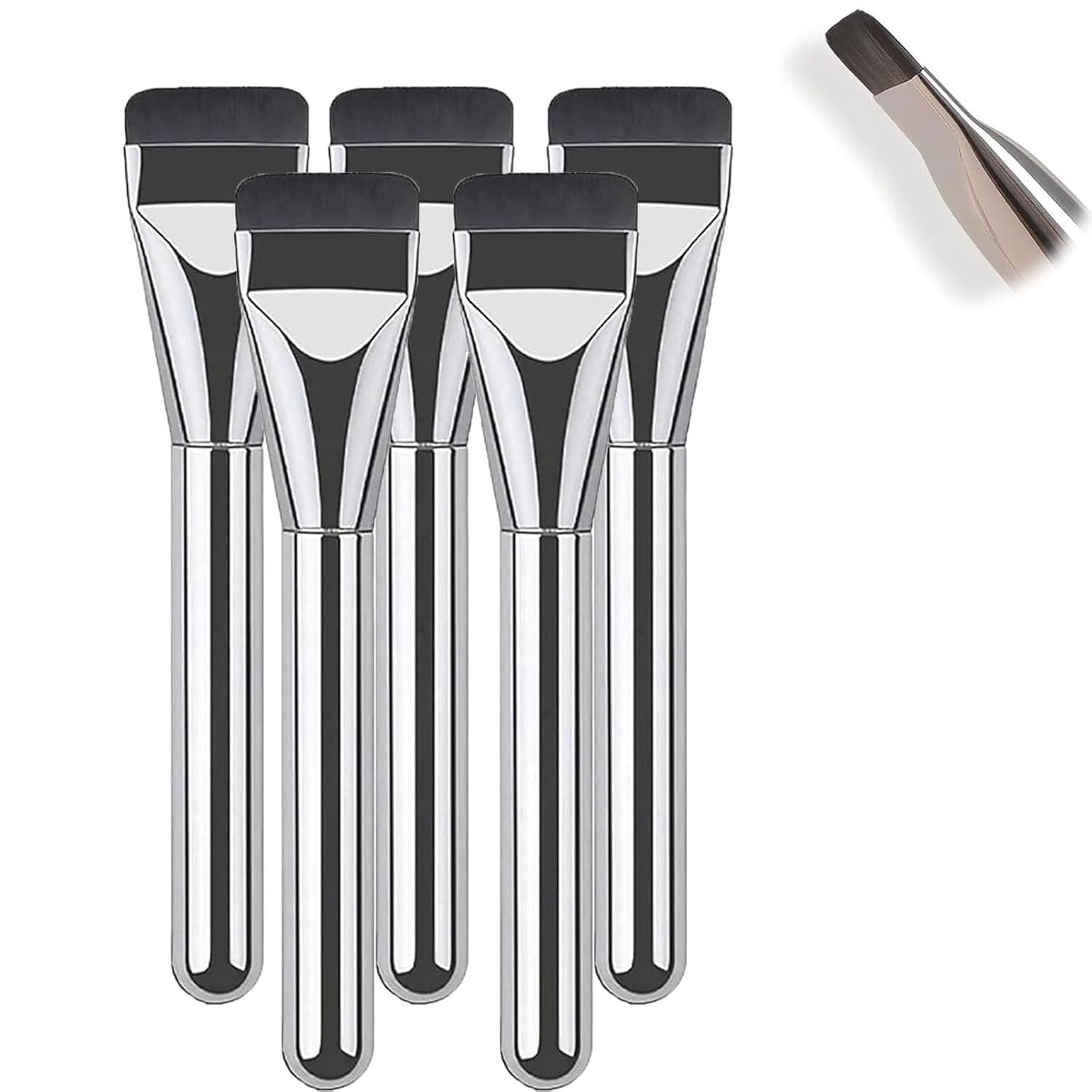 EDHITNR Flat Top Foundation Brush, Liquid Concealer Makeup Brush, Thin ...