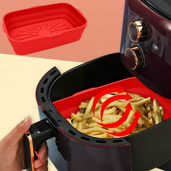EDHITNR Foldable Air Fryer Basket Liner, Reusable Silicone Fryer ...