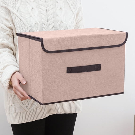 EDHITNR Foldable Fabric Storage Box with Lid, Large Capacity Cloth ...