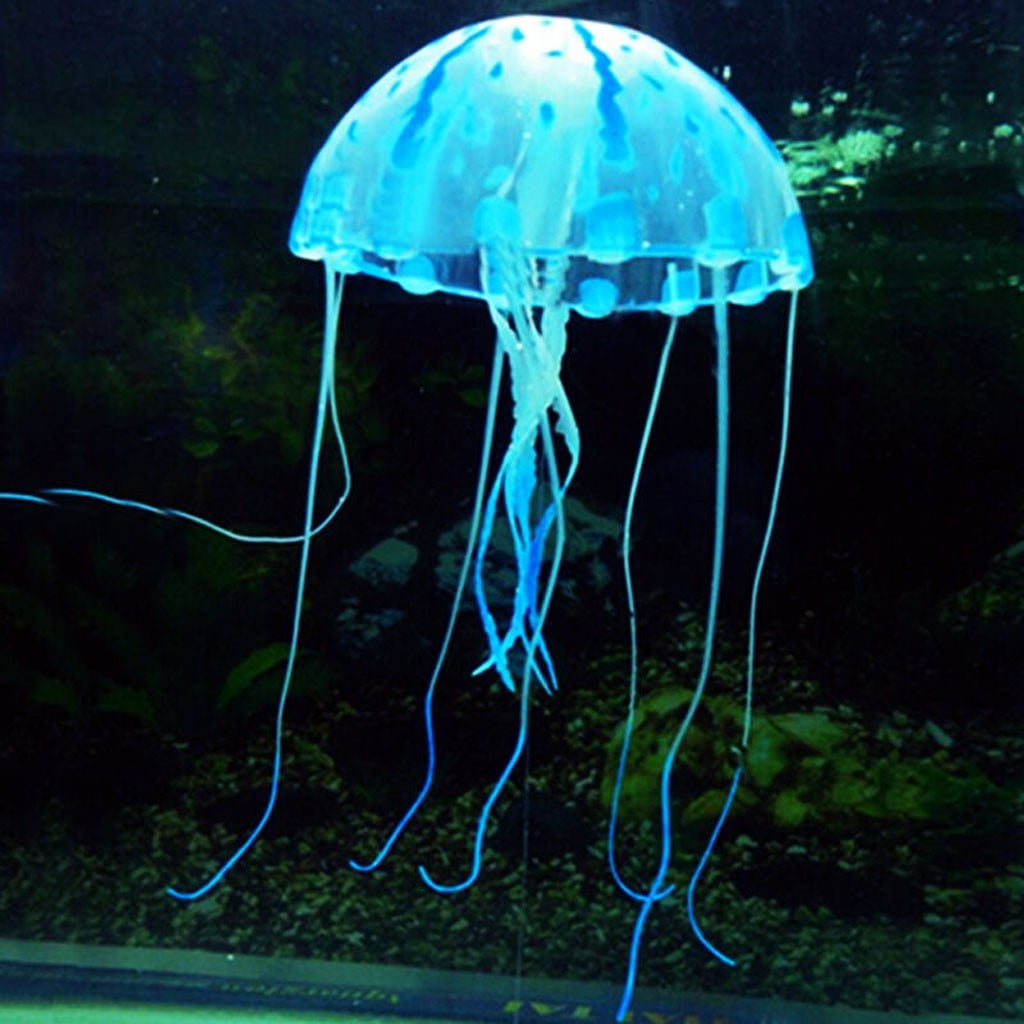 EDHITNR Glowing Jellyfish Aquarium Ornament, Fluorescent Artificial ...