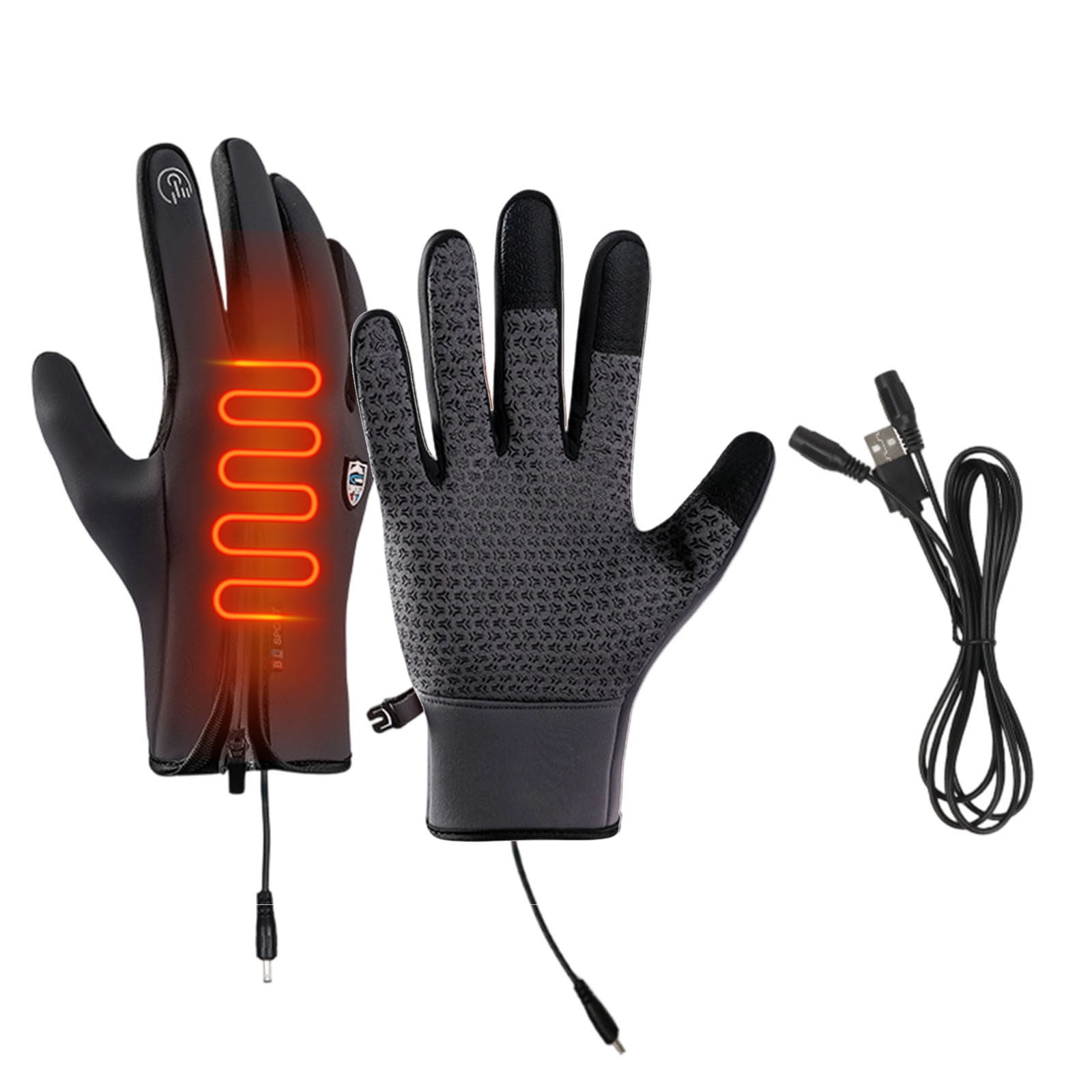 EDHITNR Heated Gloves, USB Rechargeable Winter Gloves for Men Women ...