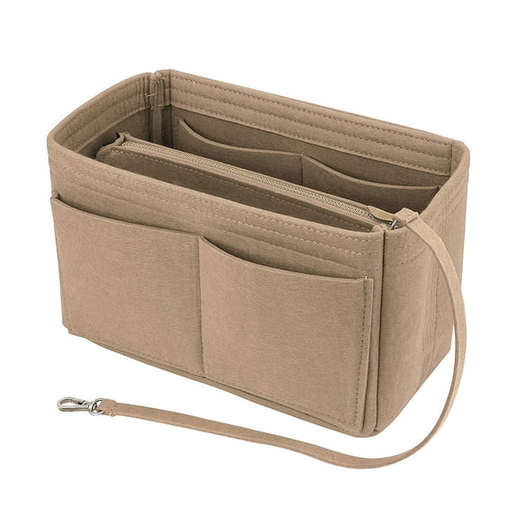 EDHITNR Insert Bag Zipper Multi Pocket Handbag Purse Organizer Makeup ...