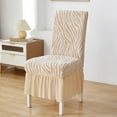 EDHITNR Jacquard Dining Chair Covers, Thickened Elastic One-Piece Skirt ...