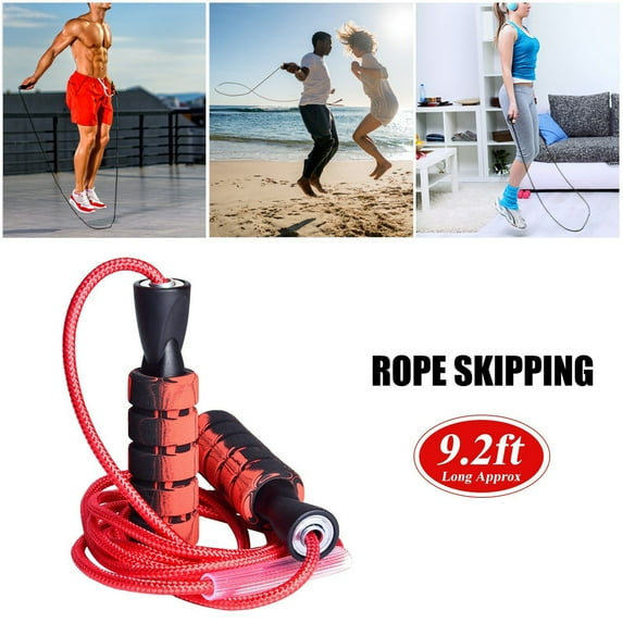 EDHITNR Jump Rope, Heavy Duty PVC Speed Jump Rope with Foam Handles ...