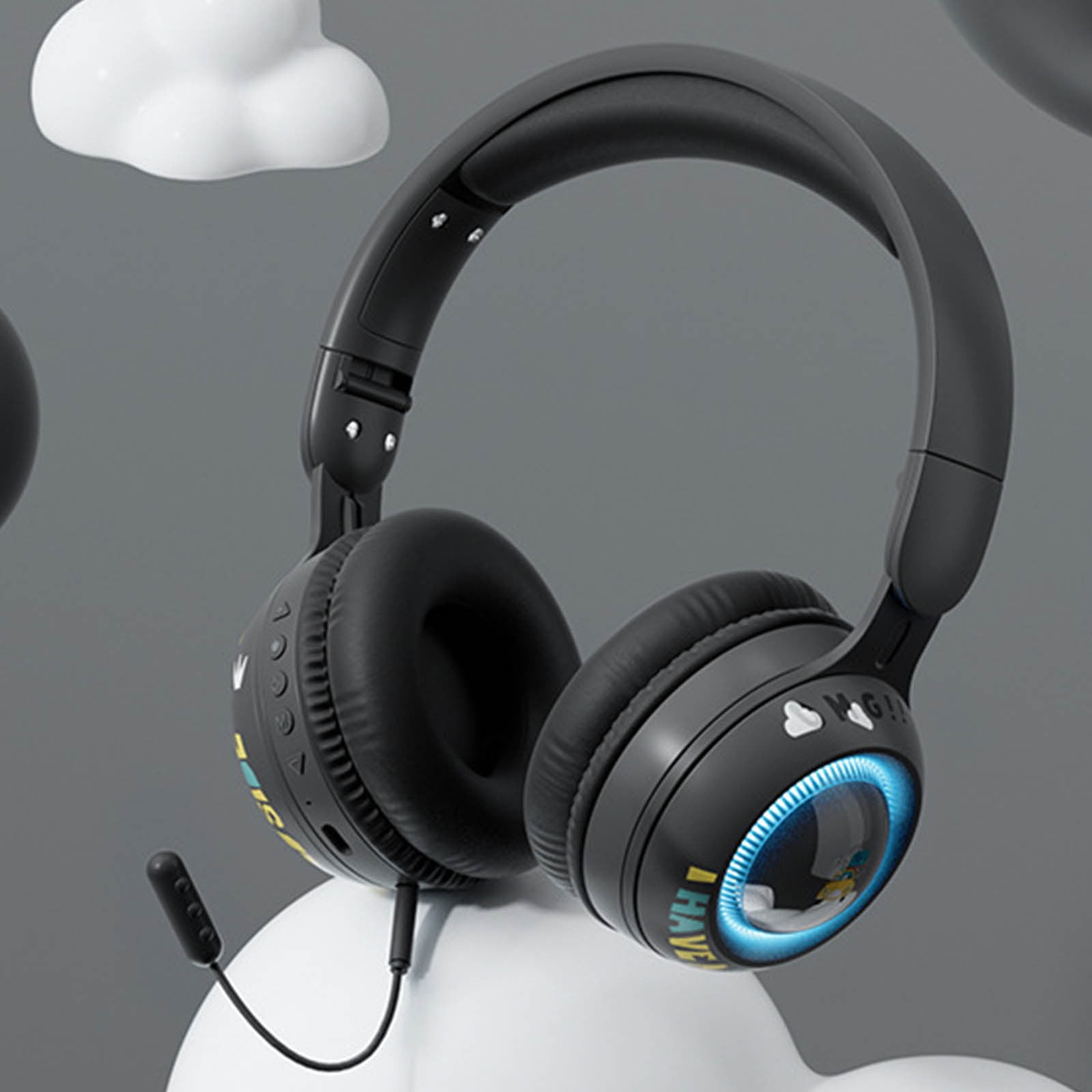 EDHITNR Kids Bluetooth Headphones, Cute Dinosaur Pattern Wireless ...