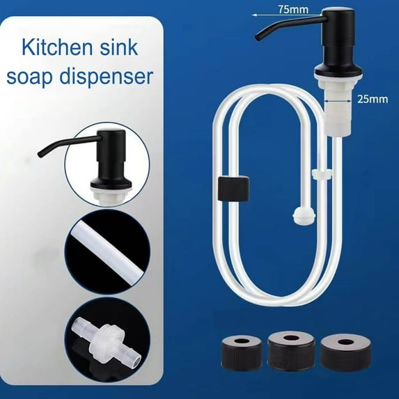 EDHITNR Kitchen Sink Detergent Dispenser, 304 Stainless Steel Press ...