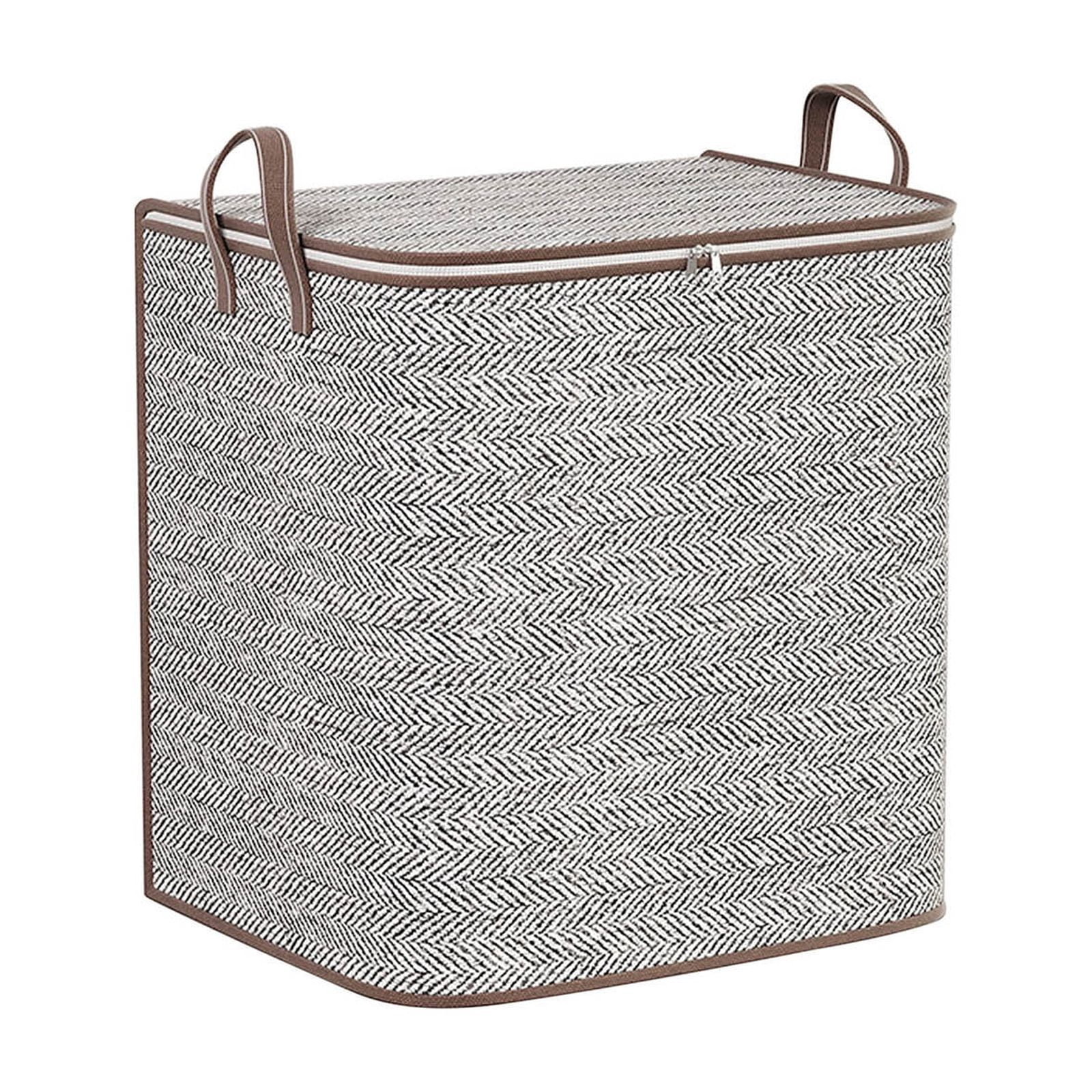 EDHITNR Large Capacity Foldable Storage Bag, Zipper Closure Non-Woven ...