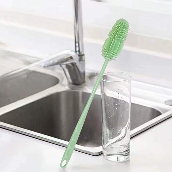EDHITNR Long Handle Silica Gel Cup Brush, Multi Purpose Cleaning Brush ...