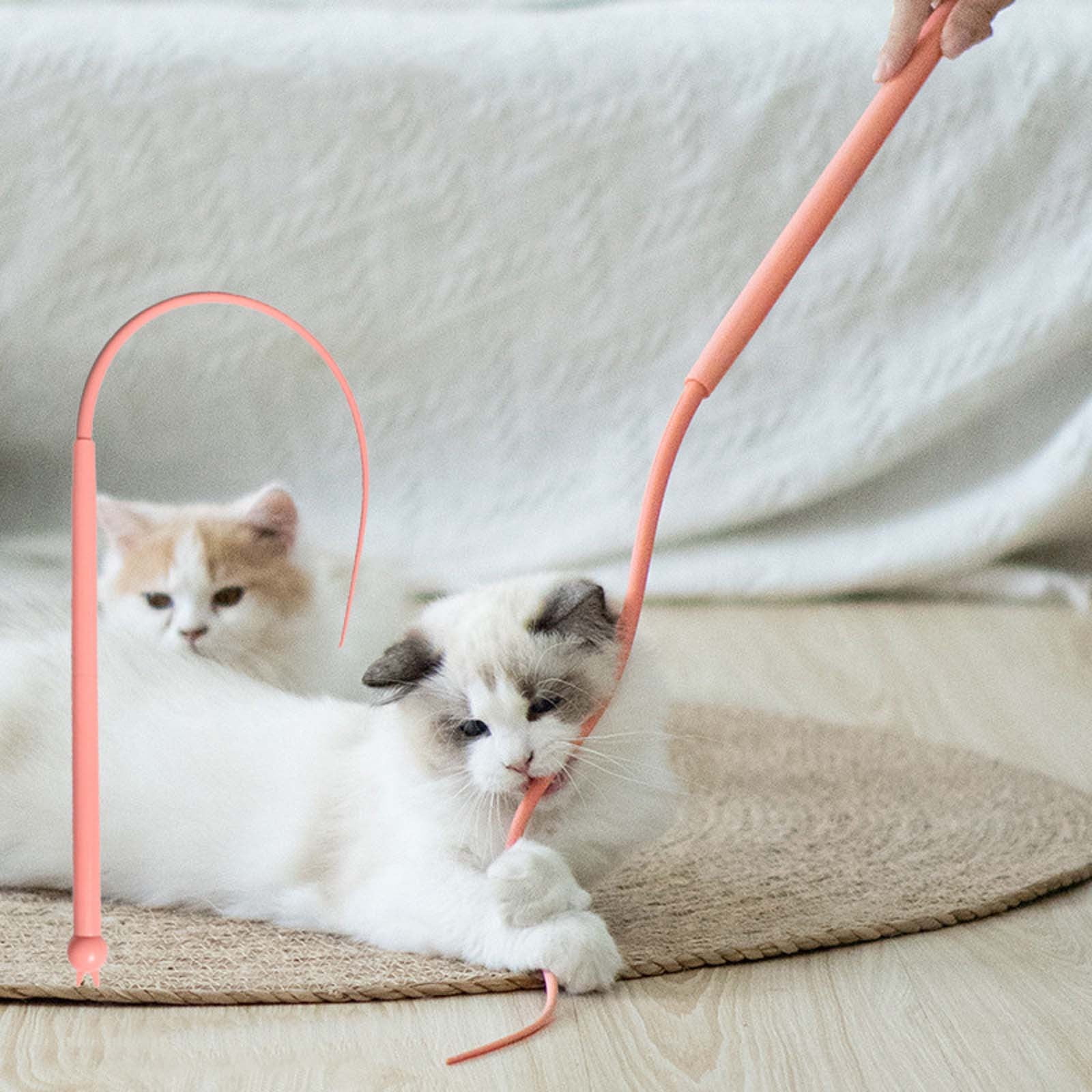 EDHITNR Mouse Tail Wand Toy for Cats, Interactive Cat Teaser Toy with ...