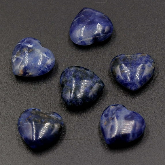 EDHITNR Natural Crystal Agate Stone, 20mm Heart Shaped Polished Agate ...