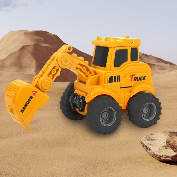 EDHITNR Press and Go Engineering Toy Car, Push Walking Construction ...