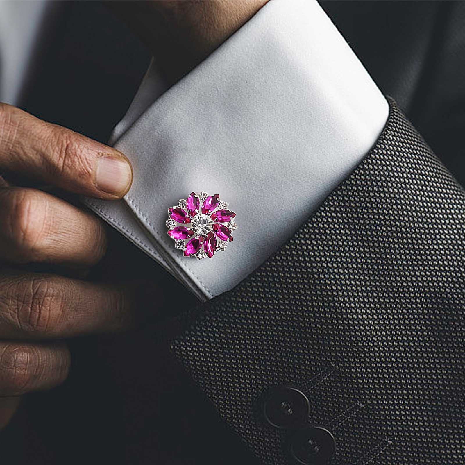 EDHITNR Rhinestone Glass Buttons, Detachable Snap Button Covers for ...