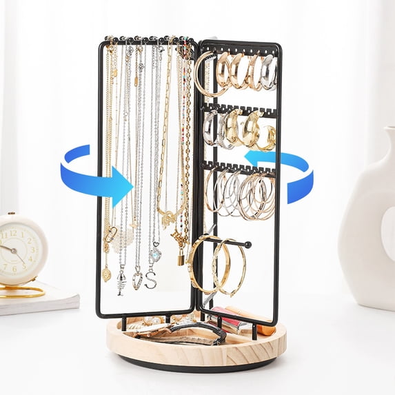 EDHITNR Rotatable Jewelry Stand, 360-Degree Rotating Necklace Display ...