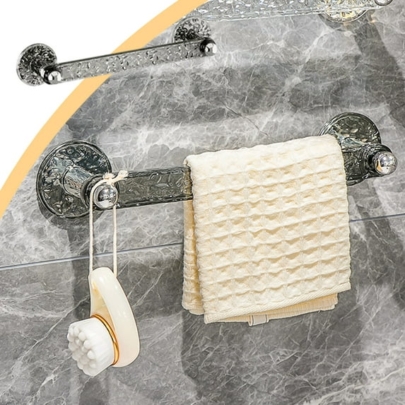 EDHITNR Shower Hooks, No Hole Wall Mounted Towel Rack, Bathroom Shelf ...