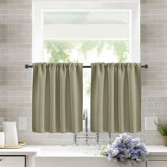 EDHITNR Solid Color Curtains, Semi Sheer Window Curtains for Living ...