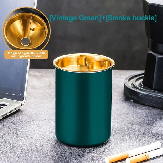 EDHITNR Stainless Steel Ashtray with Cover Commercial Hotel Gold ...