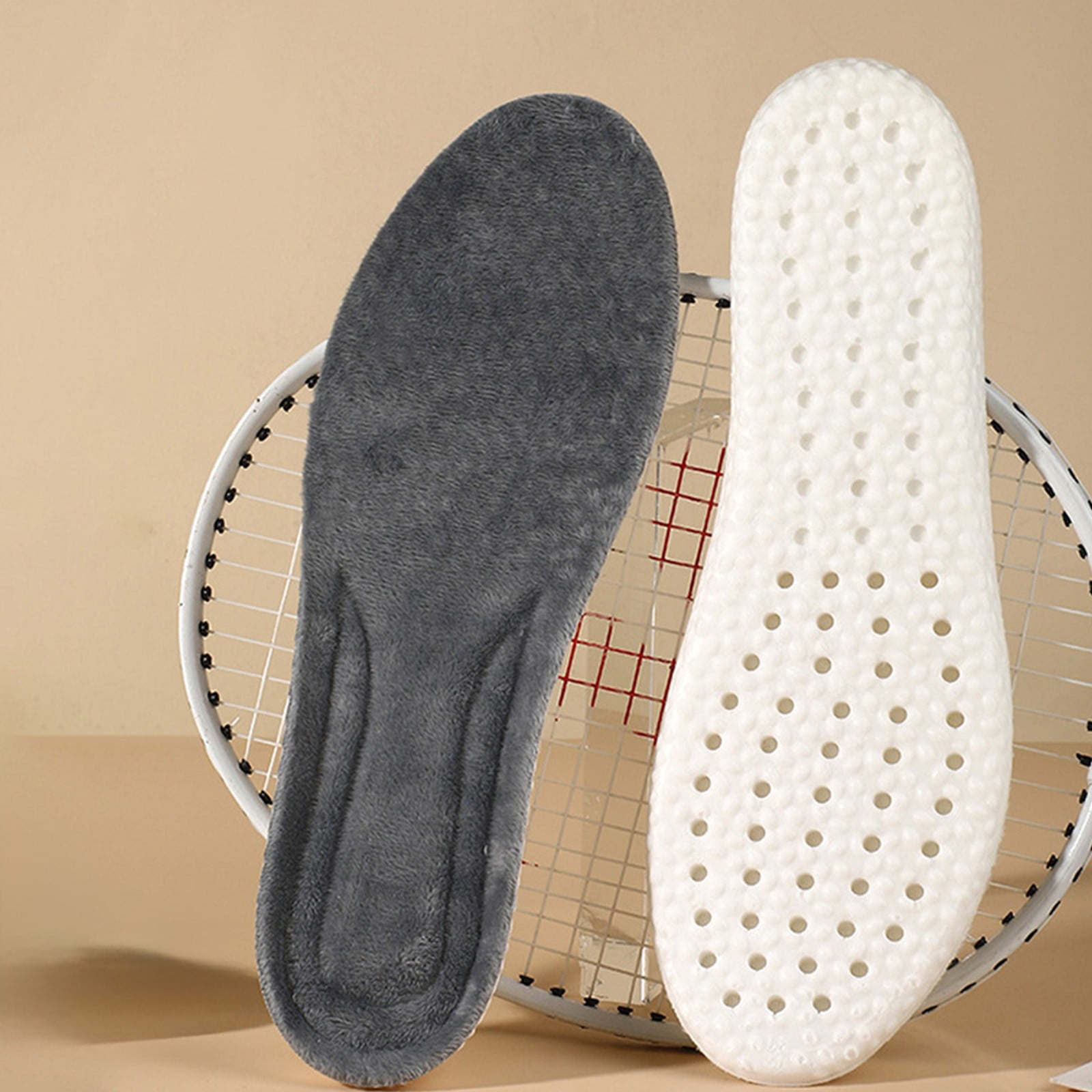 EDHITNR Thermal Wool Insoles, High Resilience Warm Cushion with Airflow ...